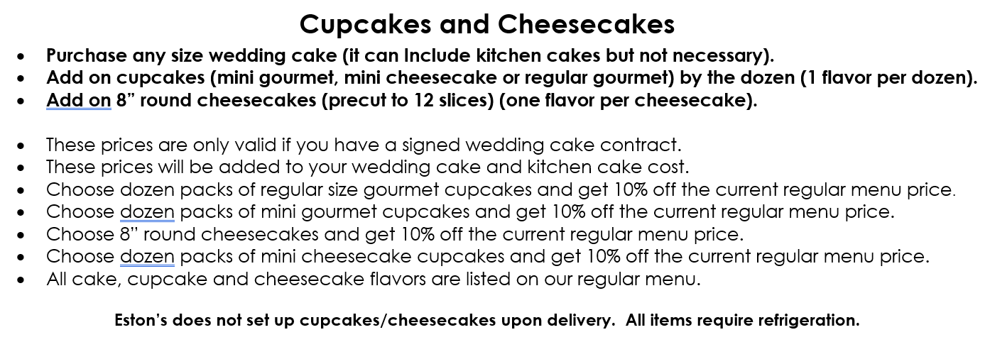 Weddings – Eston's Bakery