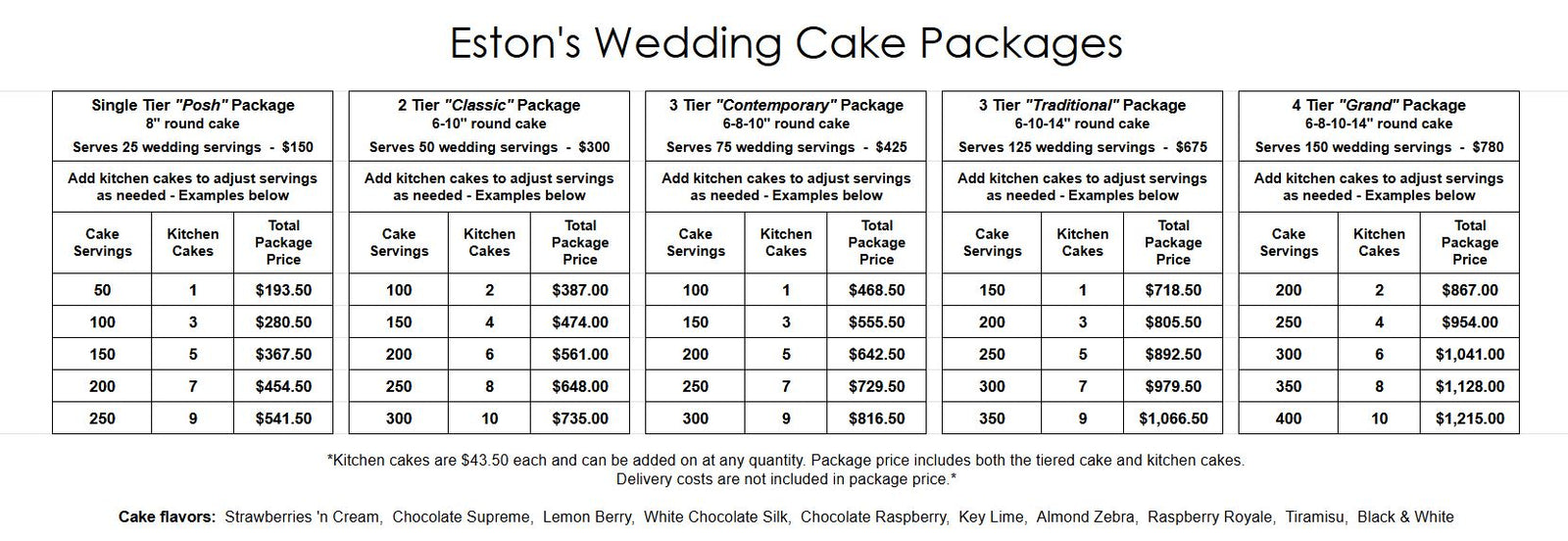 Weddings – Eston's Bakery