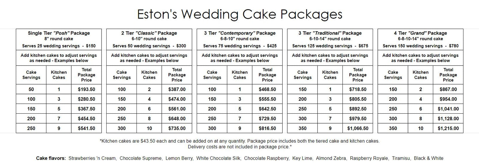 Weddings – Eston's Bakery